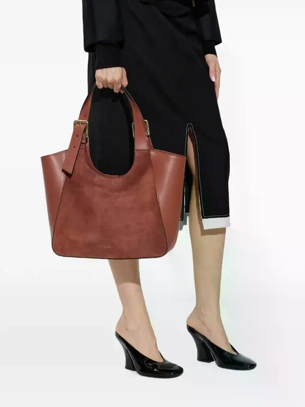 Furla Medium Dora Suede-panelled Leather Tote Bag
