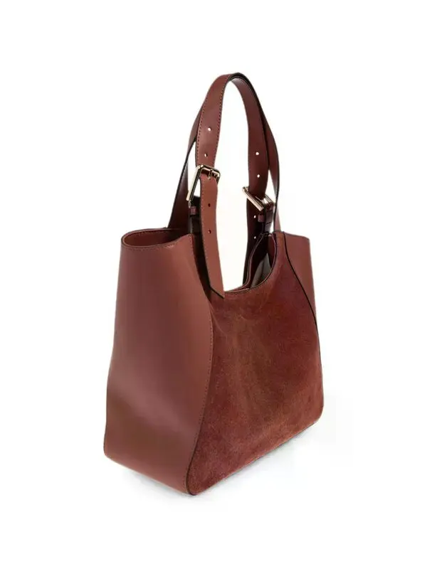 Furla Medium Dora Suede-panelled Leather Tote Bag
