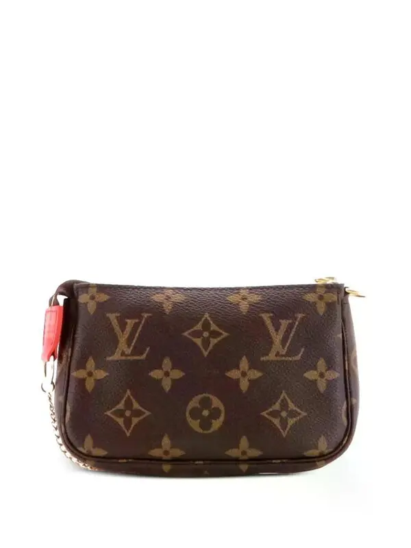 LOUIS VUITTON Pochette Accessoires Limited Edition Vivienne Xmas Monogram Canvas Mini Clutch Bag - Brown
