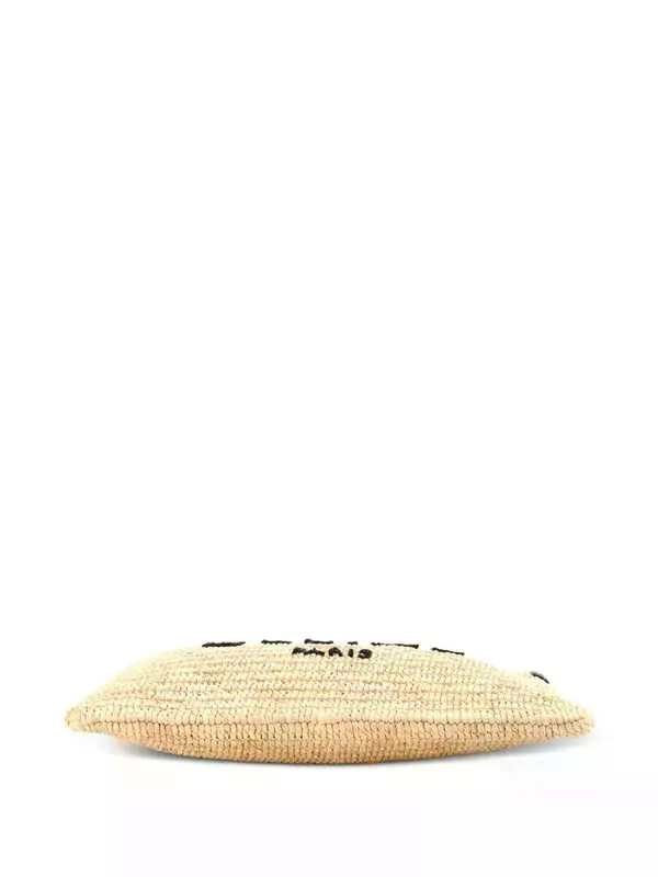 Celine Raffia Sequined Logo Pouch