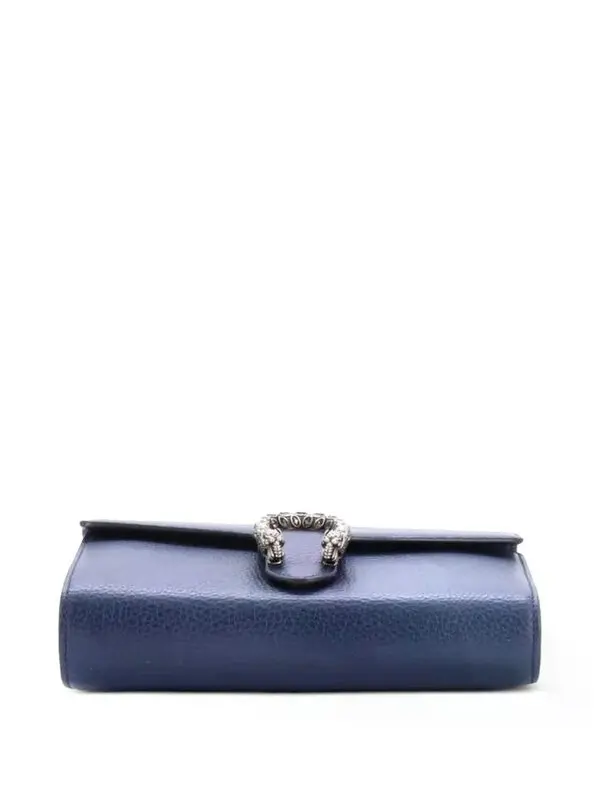 Gucci Dionysus Chain Wallet Leather With Embellished Detail Small Crossbody Bag - Blue