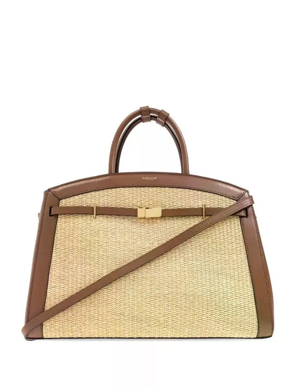 DEMELLIER Hudson Raffia Leather Tote Bag - Neutrals