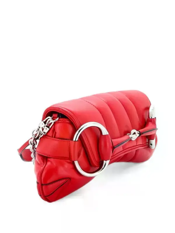 Gucci Horsebit Chain Shoulder Bag Vertical Quilted Leather Medium Clutch Bag
