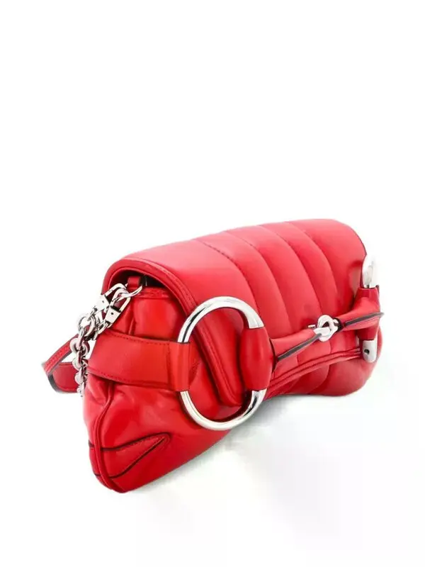Gucci Horsebit Chain Shoulder Bag Vertical Quilted Leather - Red