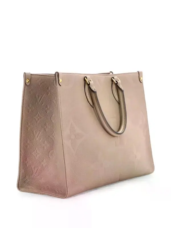 LOUIS VUITTON Onthego Mm Monogram Empreinte Giant Tote Bag - Neutrals
