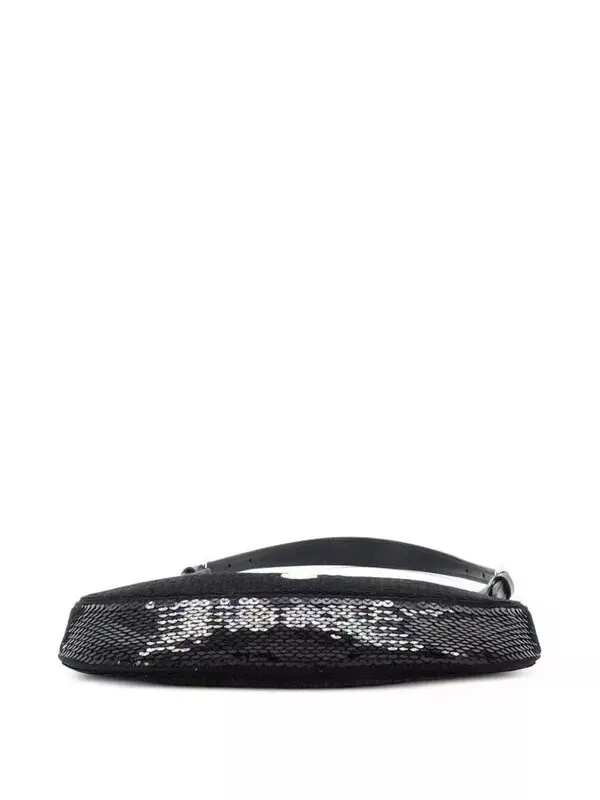 Prada Cleo Sequined Shoulder Bag - Black