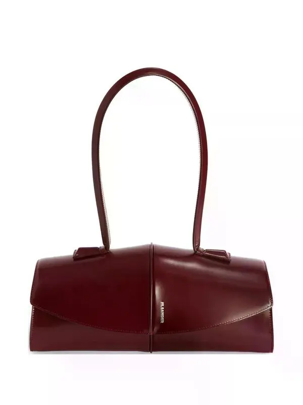 JIL SANDER Linea Piped Leather Shoulder Bag - Red