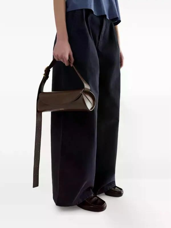 JIL SANDER Cannolo Leather Shoulder Bag