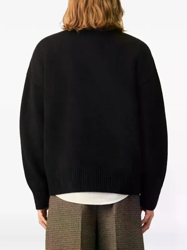 AMI Paris Crewneck Wool Sweater With De Coeur