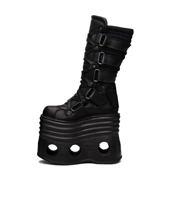 Vetements X New Rock Collaboration Platform Tower Mid-calf Boots