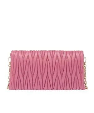 Miu Miu Matelassé Logo Detailed Foldover Shoulder Bag