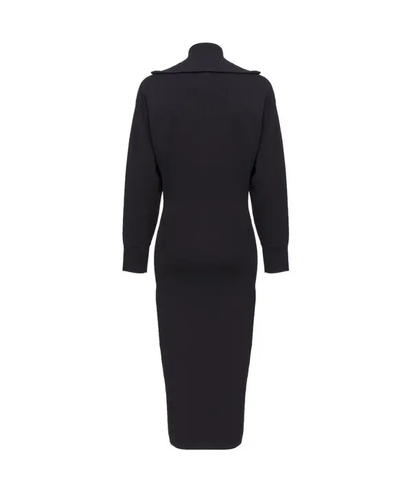 Pinko Mock-neck Knitted Midi Dress