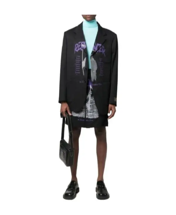 Raf Simons Graphic-print Single-breasted Blazer