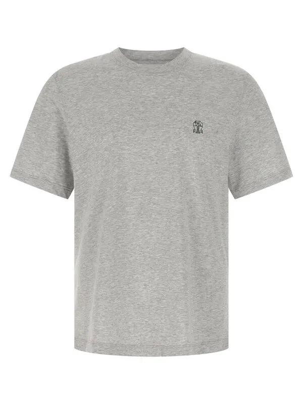Brunello Cucinelli Logo Printed Crewneck T-shirt