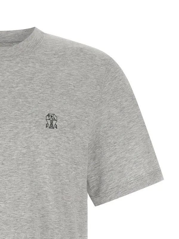 Brunello Cucinelli Logo Printed Crewneck T-shirt