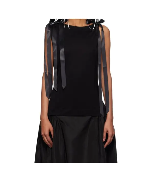Simone Rocha Bow Ribbon Tail Tank Top
