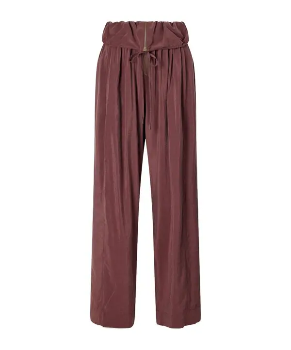 Chloé Wide-leg Fold-up Waistband Pants