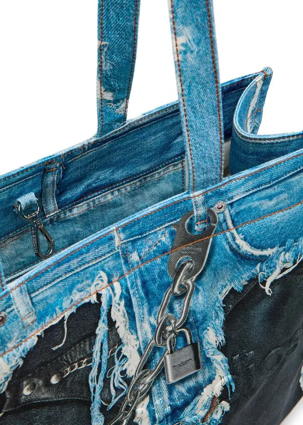 Acne Studios Printed Denim Tote Bag