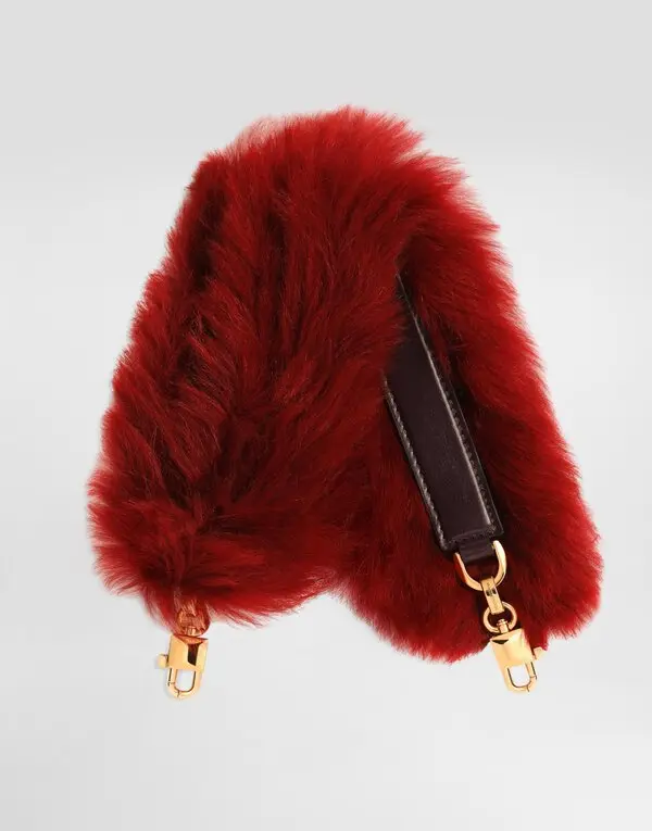 Dolce & Gabbana Shearling And Palmellato Calfskin Shoulder Strap