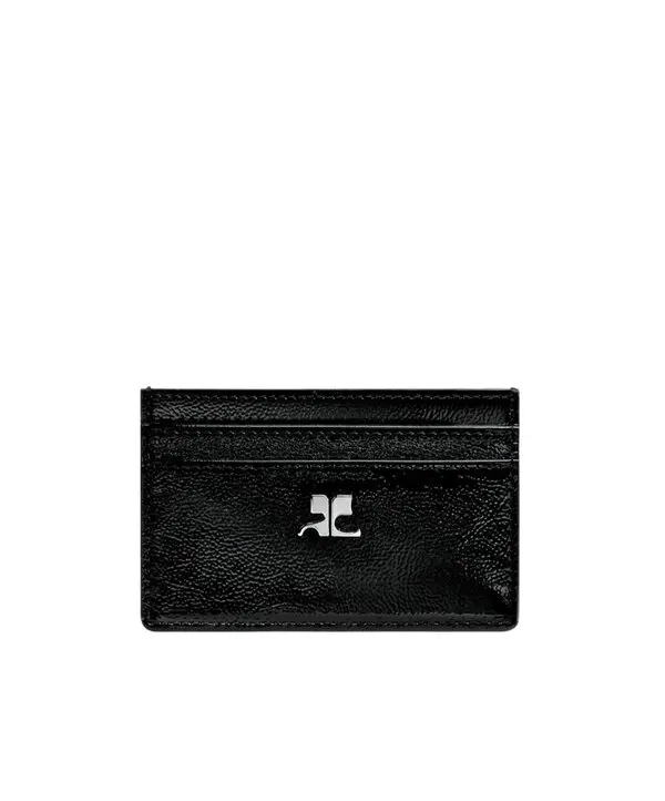 COURREGES Logo-plaque Naplack Card Holder - Black
