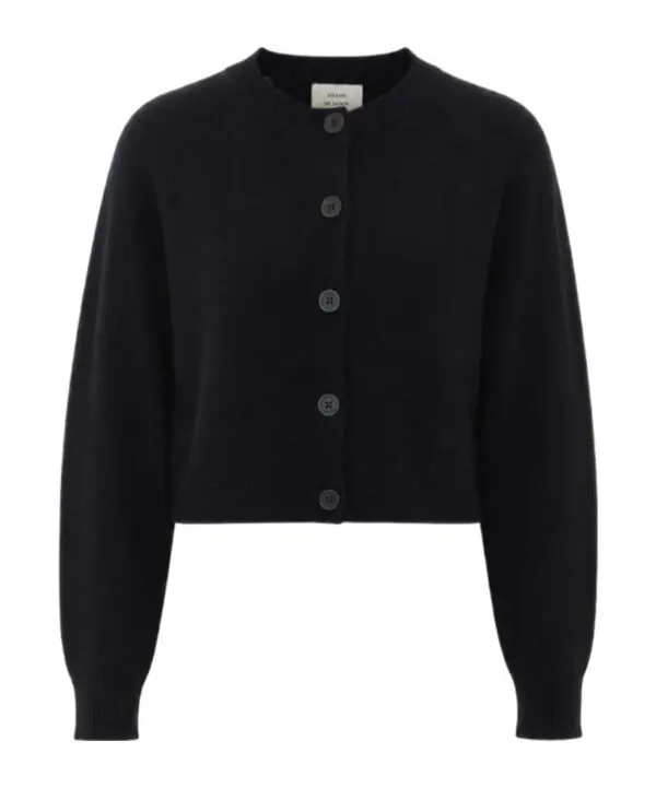 Loulou De Saison Heike Raglan-shoulder Cropped Cardigan - Black