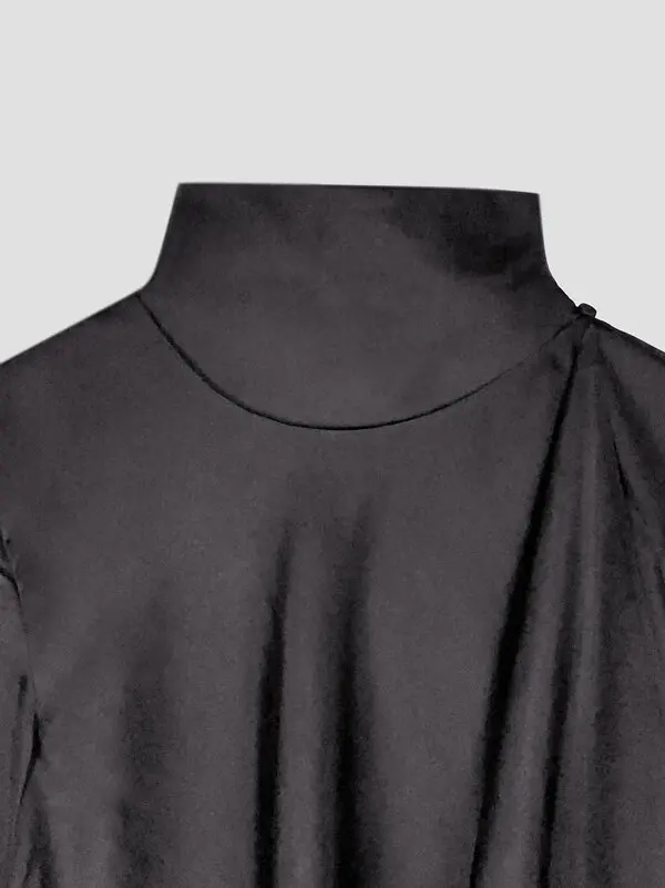 RÓHE Long Sleeve High Collar Top With Asymmetrical Front Detail