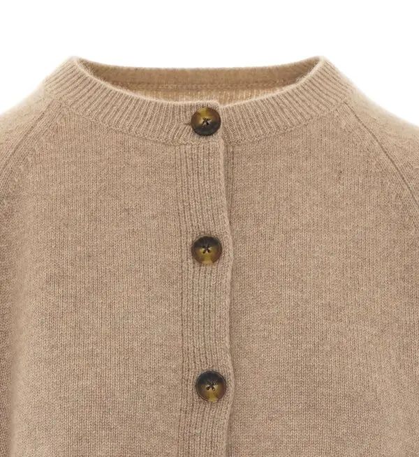 Loulou De Saison Heike Cropped Button-up Cardigan - Nude