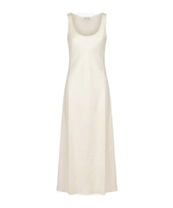 RÓHE Scoop Neck Satin Maxi Dress - No