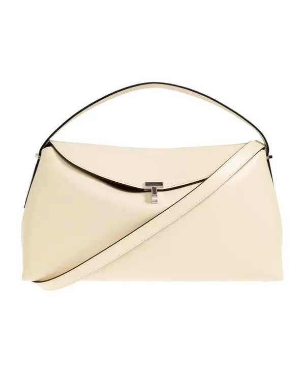 TOTEME T-lock Leather Top Handle Camel