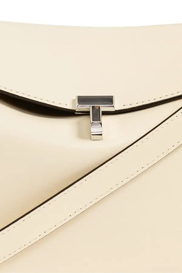 TOTEME T-lock Leather Top Handle Camel