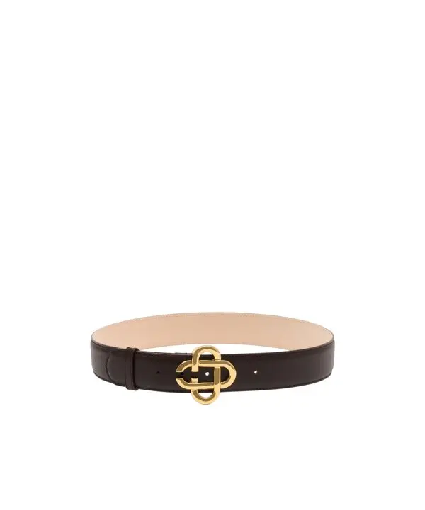 Casablanca Logo Buckle Leather Belt