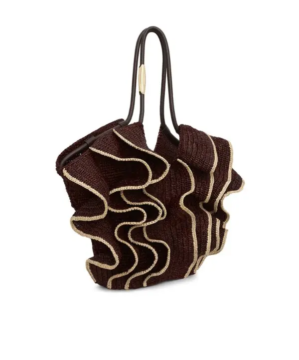 Zimmermann Goldentime Ruffle Tote Bag