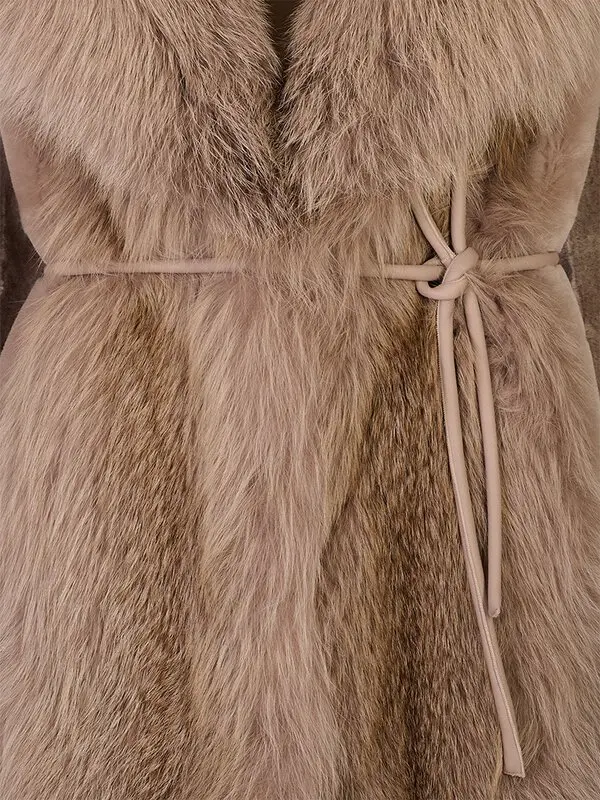 BLANCHA Long-sleeved Fur Coat