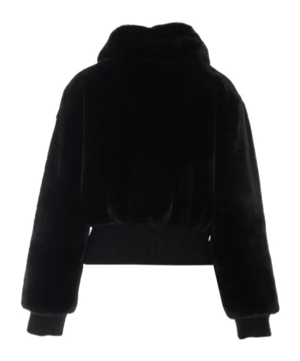 Pinko Faux-fur Ribbed-trim Jacket
