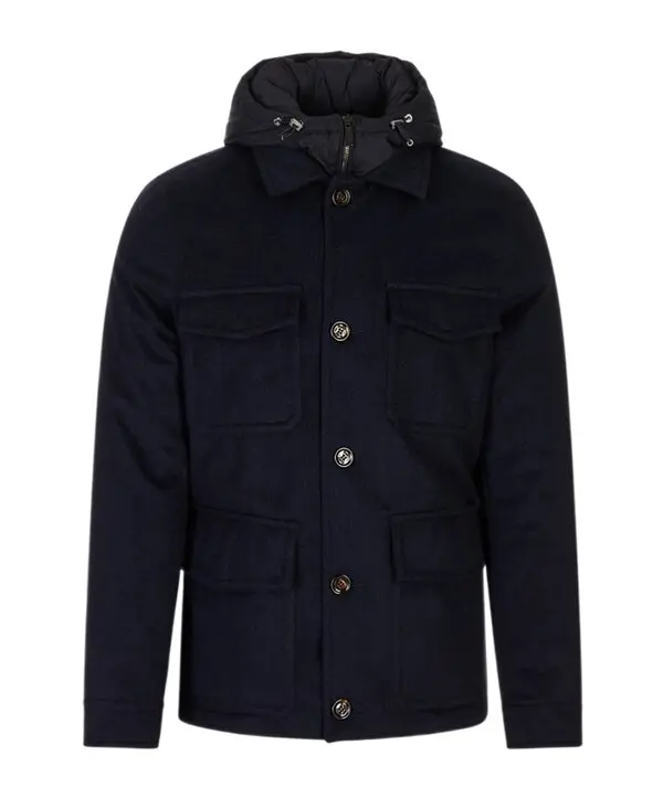 MOORER Long-sleeve Hooded Jacket - Black