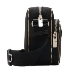 Burberry Checked Trim Zip Shoulder Bag