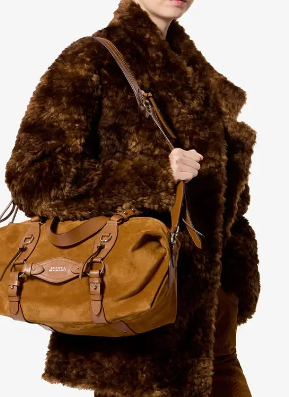Isabel Marant Étoile Calfskin Suede And Leather Bowling Bag