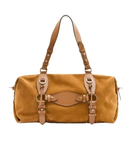 Isabel Marant Étoile Calfskin Suede And Leather Bowling Bag