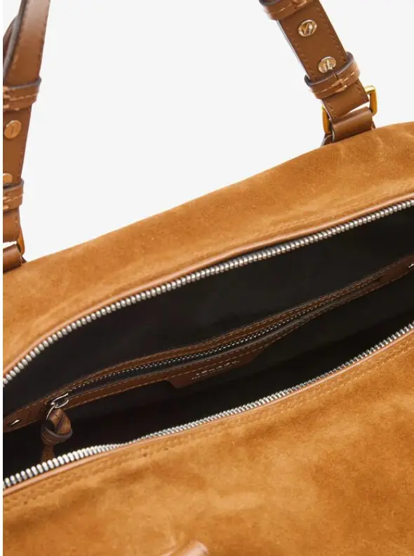 Isabel Marant Étoile Calfskin Suede And Leather Bowling Bag