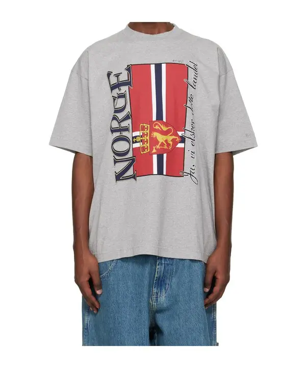 Vetements Norway Tourist Crew Neck T-shirt - Grey