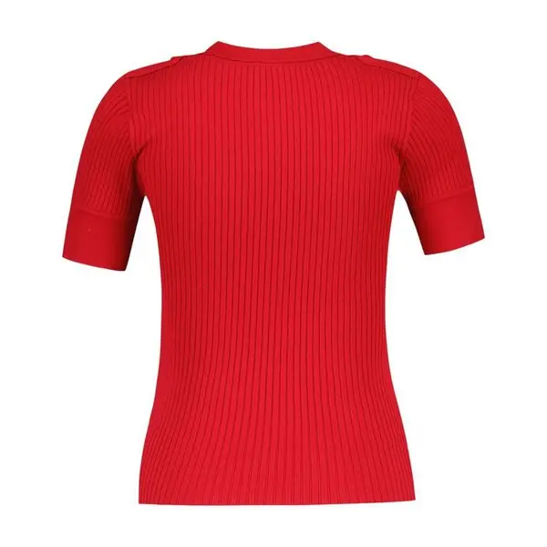 COURREGES Courrèges Rib-knit Logo Embroidered Polo Shirt