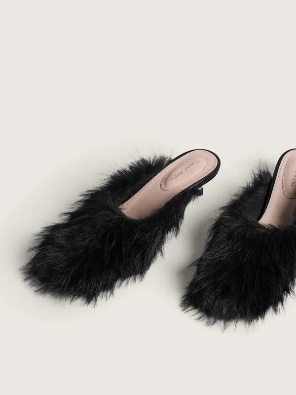 Simone Rocha Faux Fur High Heel Mules