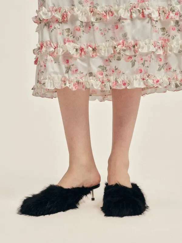 Simone Rocha Faux Fur High Heel Mules