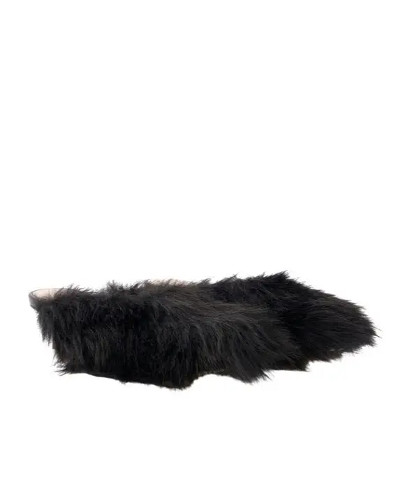 Simone Rocha Faux Fur High Heel Mules With Metallic Heel