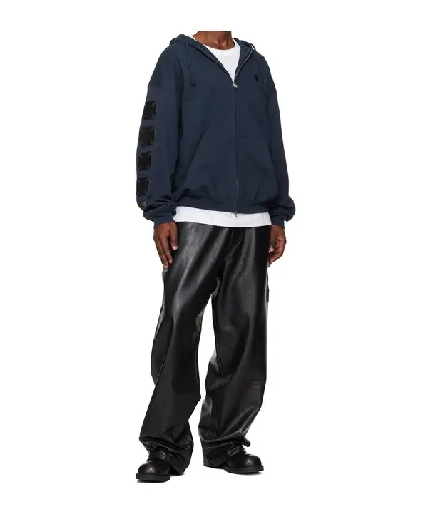 Vetements Hip-hop Leather Pants With Belt Loops