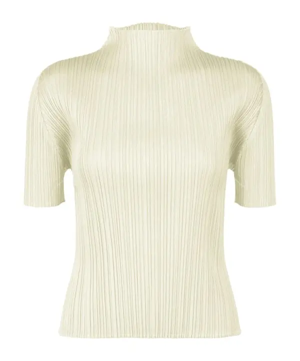 Issey Miyake High-neck Short-sleeved T-shirt