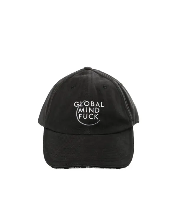 Vetements Global Mf Embroidered Text Sticker Cap