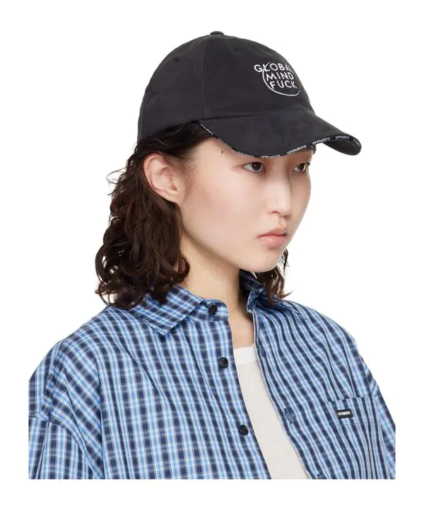 Vetements Global Mf Embroidered Text Sticker Cap