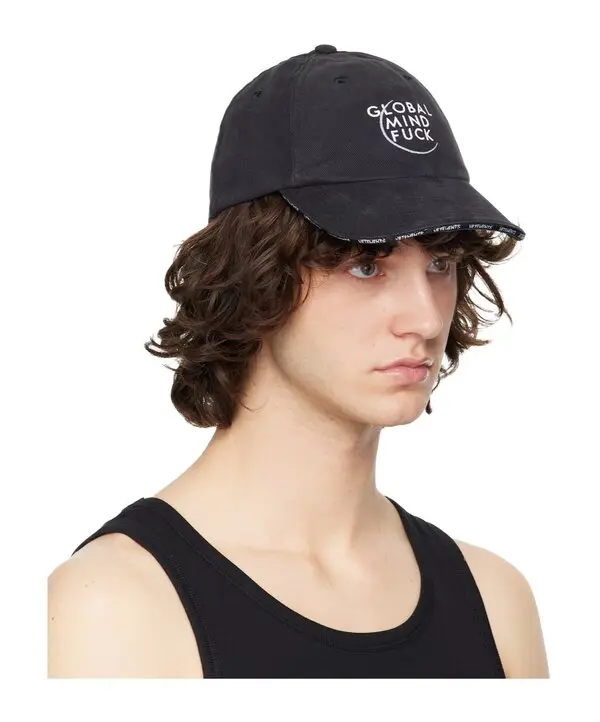 Vetements Global Mf Embroidered Text Sticker Cap