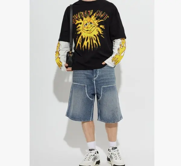 Amiri Denim Shorts With Belt Loops